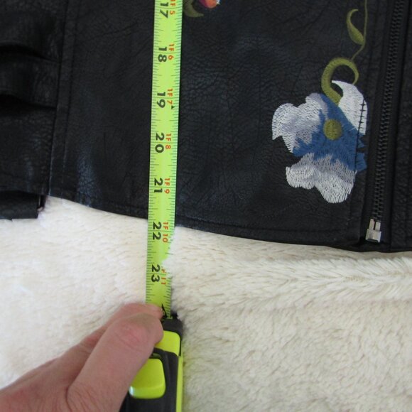 Blank NYC | Jackets & Coats | Blank Nyc Black Vegan Leather Moto Embroidered Flowers And Silver ...